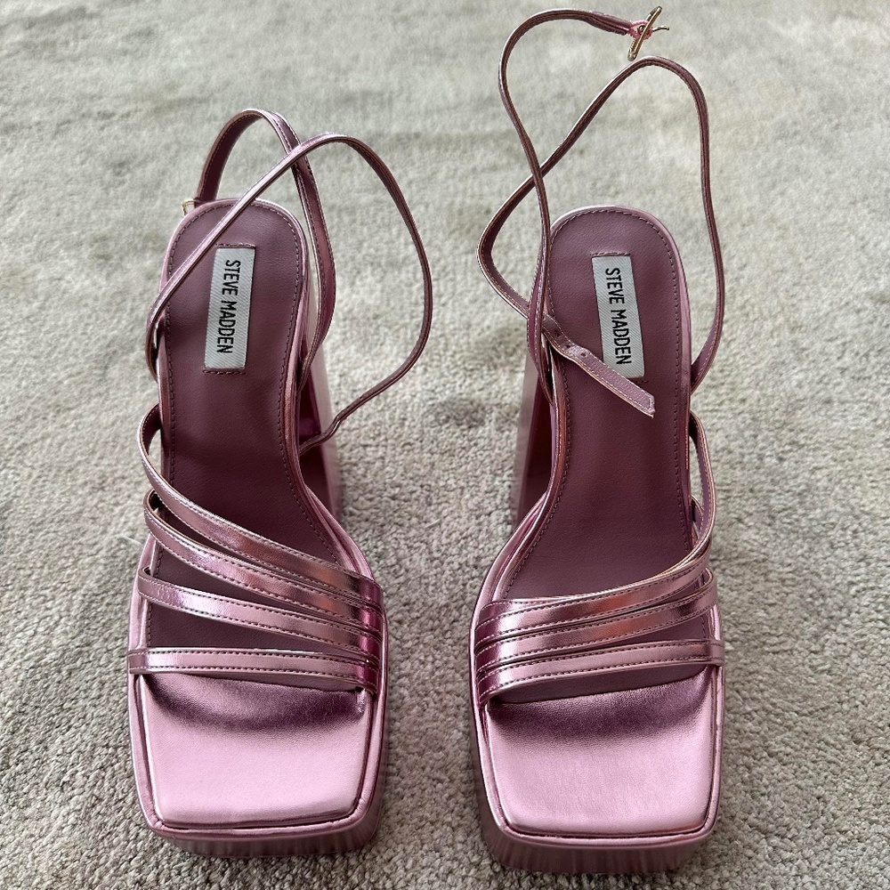 Steve Madden Thorne Pink Metallic Heels - Gem